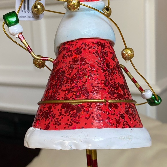 Holiday | Rare Raz Imports Red Glitter Santa Ornament Made Of Tin Metal ...